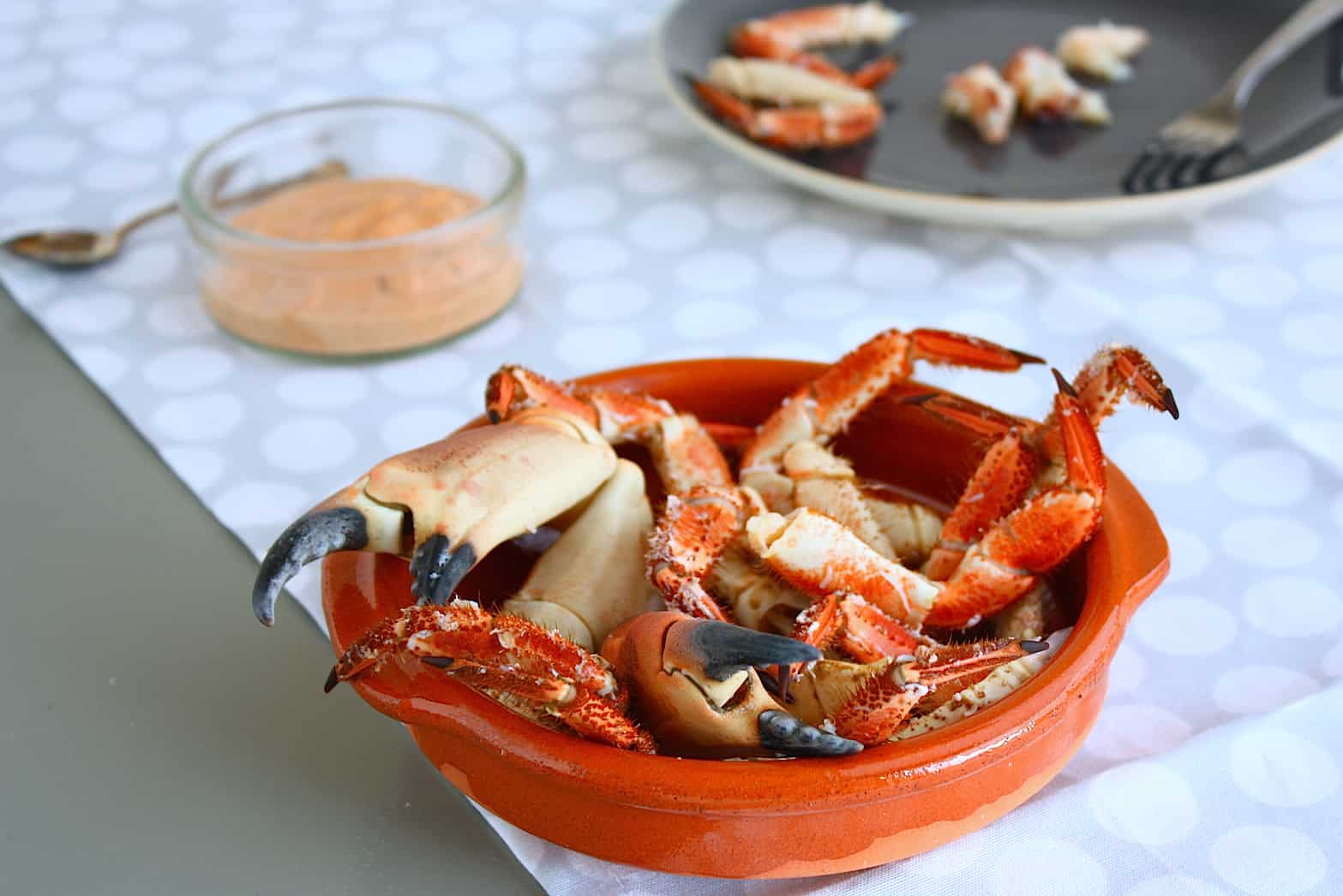 Krabpoten met cajun dip - Francesca Kookt