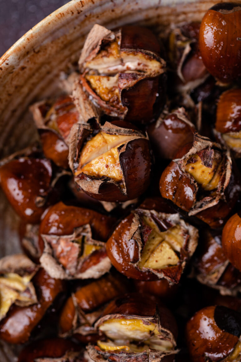 Kastanjes van de barbecue met boter en Fleur de Sel - Francesca Kookt