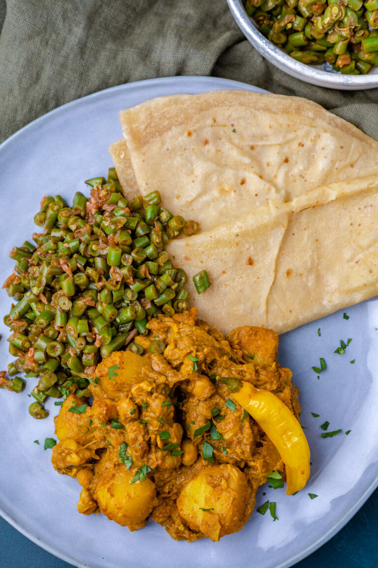 Vegan roti met masala jackfruit - Francesca Kookt