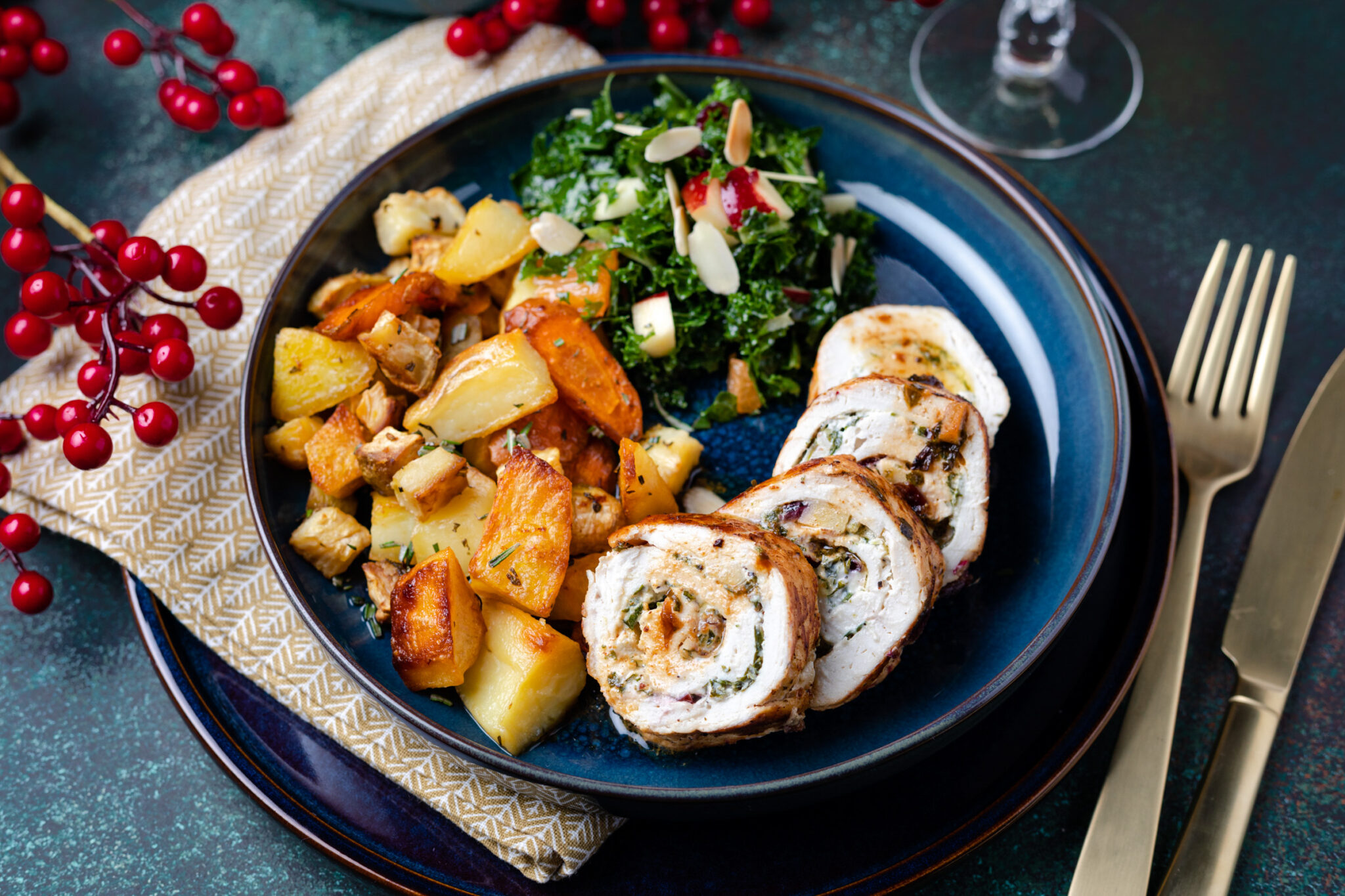 Kerstdiner met gevulde kalkoen en bijgerechten - Francesca Kookt