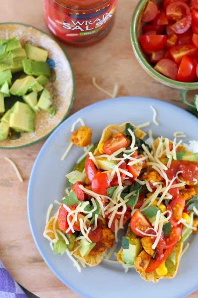 Taco tubs met fajita kip, spinazie en avocado - Francesca Kookt